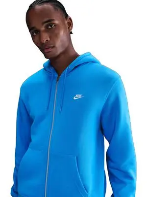 Nike Club Full-zip Fleece Hoodie - Blue