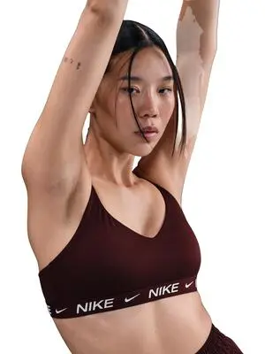 Nike Indy Light Support Padded Adjustable Sports Bra - Red