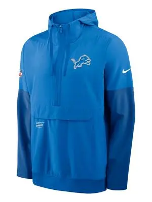 Nike Detroit Lions Nfl 1/2-zip Anorak Hooded Jacket - Blue