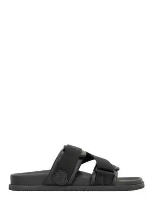 Moncler Summer Double-strap Leather Sandals - Black