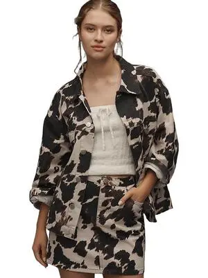 PILCRO Cow-print Trucker Jacket - Cow Print