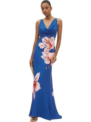 LEO LIN Imogen Silk Blend Maxi Dress