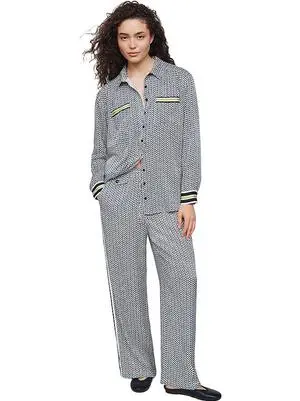 Maeve Brooklin Tie-front Printed Pull-on Pants - Black Pattern