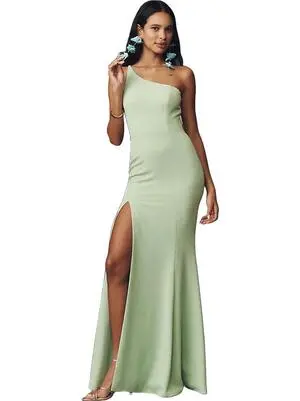 Dress The Population Amy Crepe Maxi Dress - Light Green
