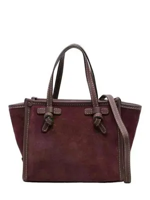 GIANNI CHIARINI Miss Marcella Knotted-detail Suede Tote Bag - Red