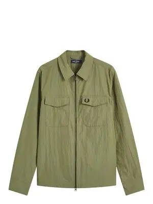 Fred Perry Zip Through Overshirt - Lrl Wrth Green