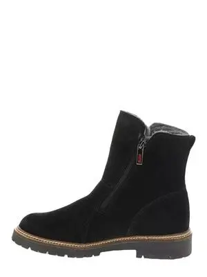 OLANG Zip-up Suede Boots - Black