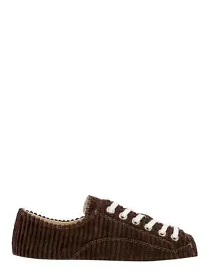 Moschino Corduroy Lace-up Sneakers - 30a Marrone