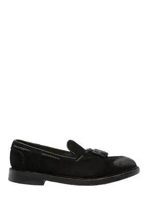 CENERE GB Tassel Detail Suede Loafers - Black