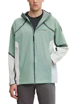 Adidas Rain.rdy Hooded Panelled Jacket - Green