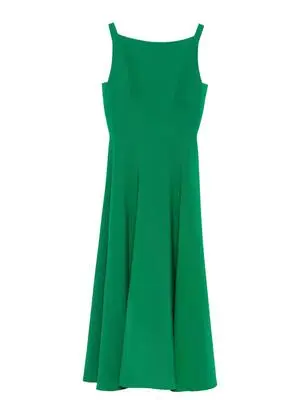 SAFIYAA Square-Neck Flared Midi Day Dress