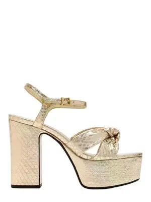 Schutz 105mm Knotted Platform Sandals - Gold