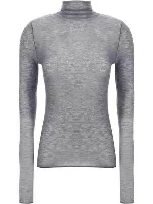 Pinko Sequin-appliqué Turtleneck Sweater - Grey