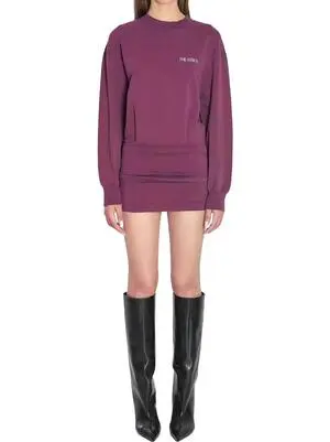 Attico Crew-neck Mini Dress - Purple