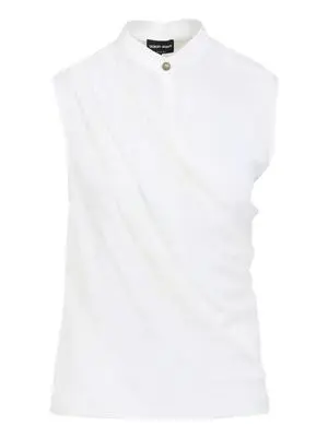 Giorgio Armani Draped Sleeveless Top - White