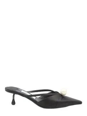 JIMMY CHOO 50mm Sana Pearl-embellished Mules - Black