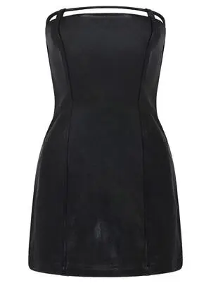 DAVID KOMA Pocket-Detail Leather Mini Dress
