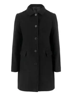 F.IT Button-fastening Single-breasted Coat - Black