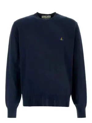 VIVIENNE WESTWOOD Alex Orb-embellished Cotton-cashmere Sweater - Blue