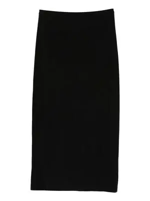 Norma Kamali Rear-vent Midi Skirt - Black