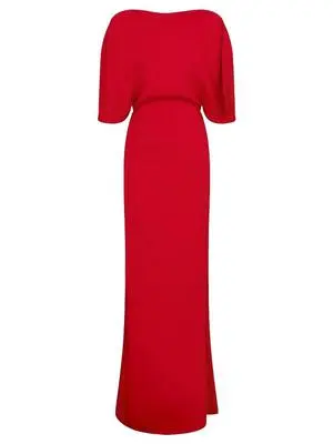 16Arlington Dona Cape-sleeve Maxi Dress - Red
