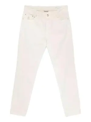 Brunello Cucinelli Logo-embroidered Jeans - Neutrals