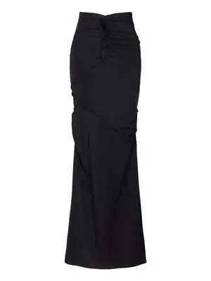 Paris Georgia Ruched Maxi Skirt - Black