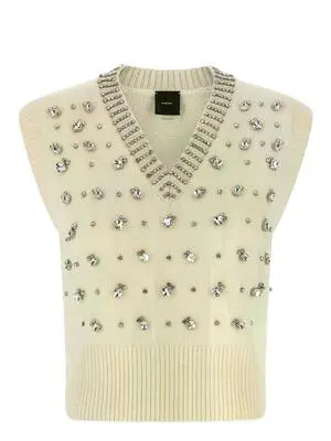 Pinko Crystal-embellished Vest - Neutrals