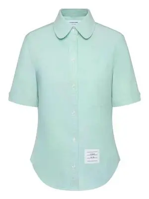 Thom Browne Oxford Round-Collar Shirt Blue