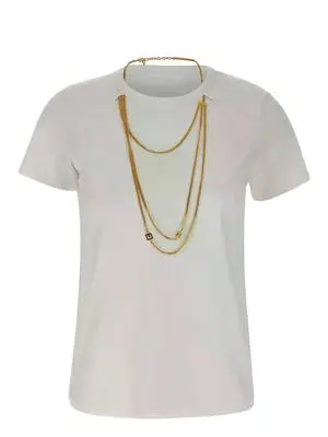 Elisabetta Franchi Chain-embellished T-shirt - White