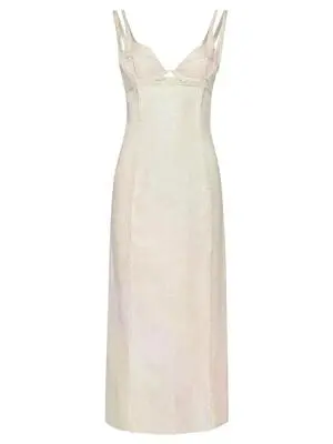 Jacquemus Valérie Frayed Midi Dress - Neutrals