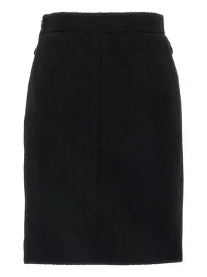 Chloé Bouclé Midi Skirt With Pocket - Black