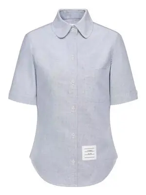 Thom Browne Round-collar Short-sleeve Shirt - Grey