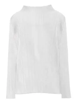 Issey Miyake Pleated Mock-neck Top - Grey