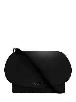Smythson Embossed-logo Flap Crossbody Bag - Black