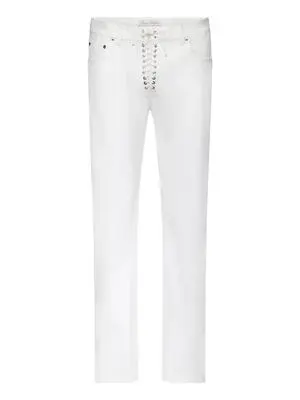 LUDOVIC DE SAINT SERNIN Lace-up Jeans - White