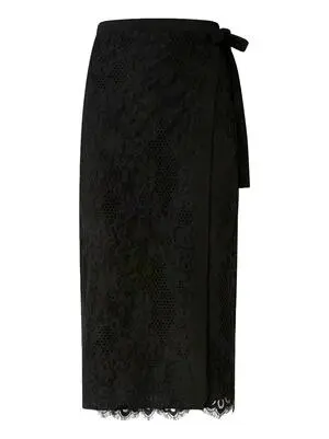 Pinko Lace Midi Wrap Skirt - Black