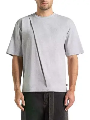 Manière De Voir Hugo Relaxed-fit Pleat-detail T-shirt - Grey