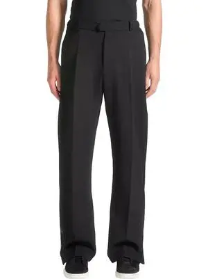Manière De Voir Relaxed Fit Tailored Trousers With Button Cuffs - Black