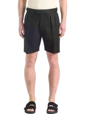 Manière De Voir Tailored Twin-pleat Shorts - Black