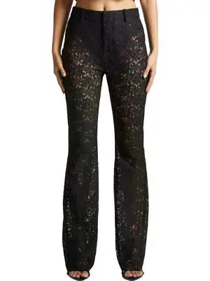 Manière De Voir Lace Flared Trousers - Black