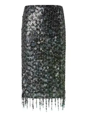 Pinko Sequinned Midi Skirt - Grey