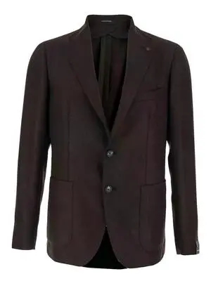 Tagliatore Single-breasted Patch-pocket Blazer - Brown