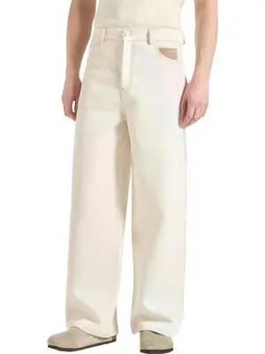 Manière De Voir Lazare Wide-leg Twill Jeans - Neutrals