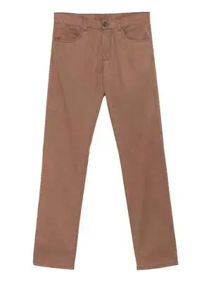 Canali Twill Trousers - Brown