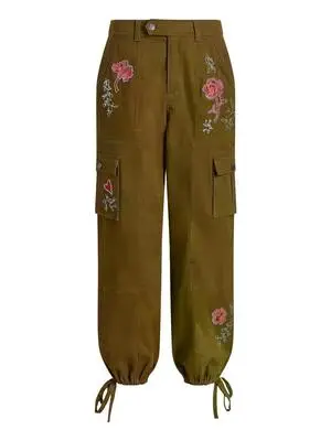Cinq À Sept Zola Embroidered Cargo Pants - Green