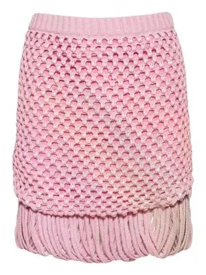 DIOTIMA Fringe Knitted Mini Skirt - Pink