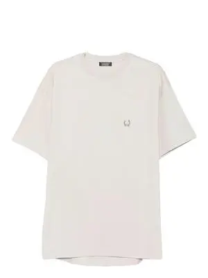 MUGLER Embroidered Cotton T-shirt - Neutrals