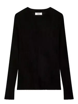 STUDIO TOMBOY Ribbed Long-sleeve Sweater - Black