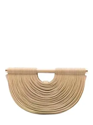 Cult Gaia Lou Pleated Half-moon Tote Bag - Neutrals